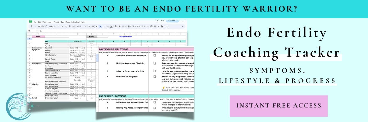Free Endo Fertility Coaching Tracker Sign Up Page - The Endo Fertility ...